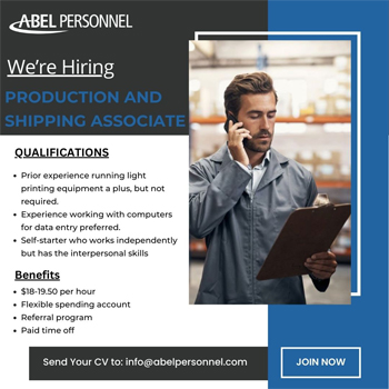 Current Opening - Job placement in Harrisburg PA - Abel Personnel